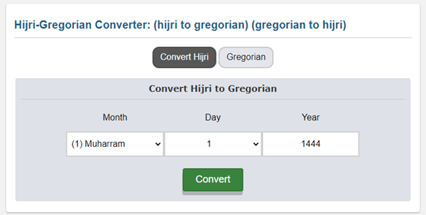 Hijri-Gregorian Converter: (hijri to gregorian) (gregorian to hijri) - Ahsib